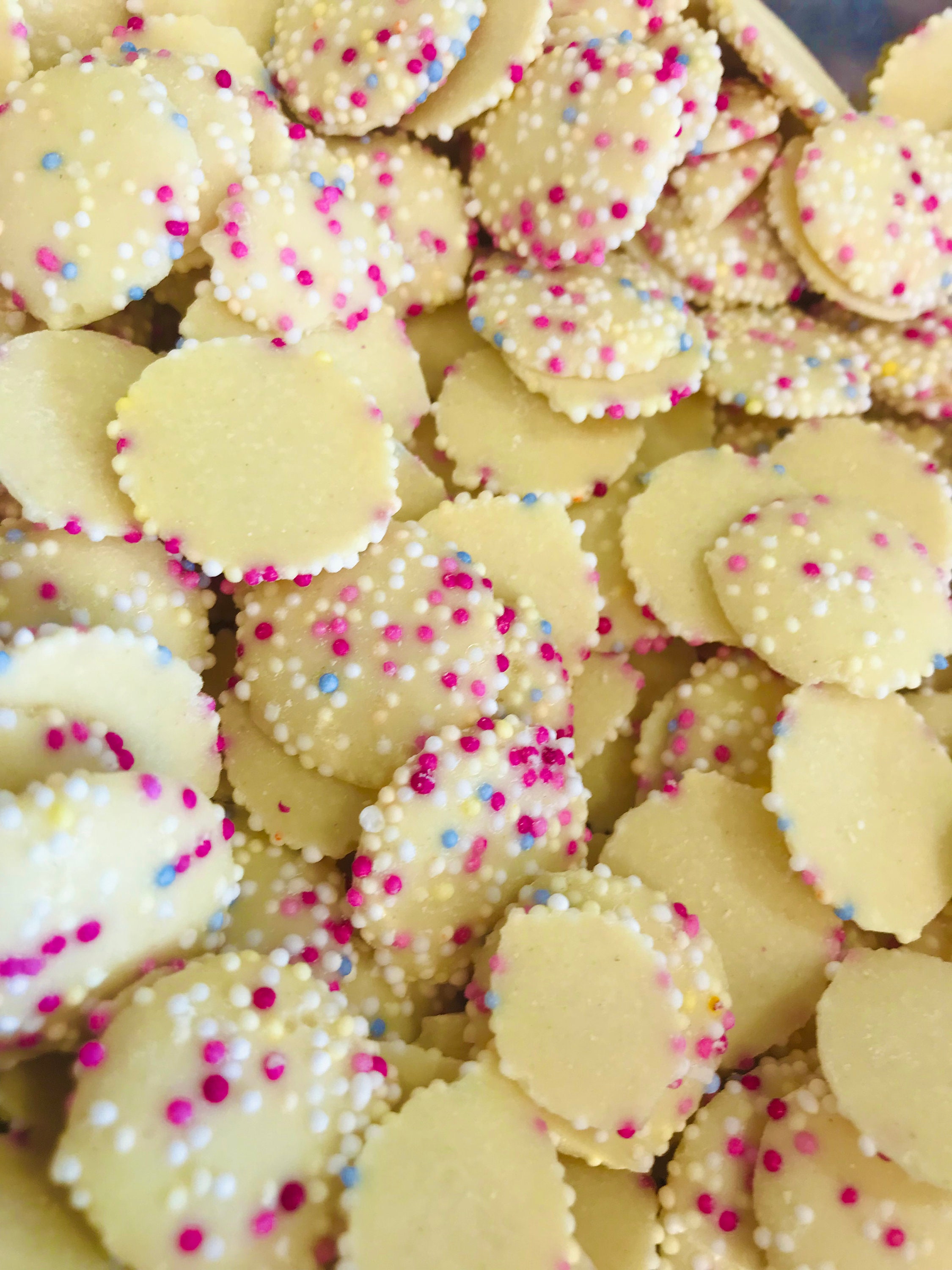 White Chocolate Buttons, White Chocolate Sprinkle Buttons, Sprinkle ...