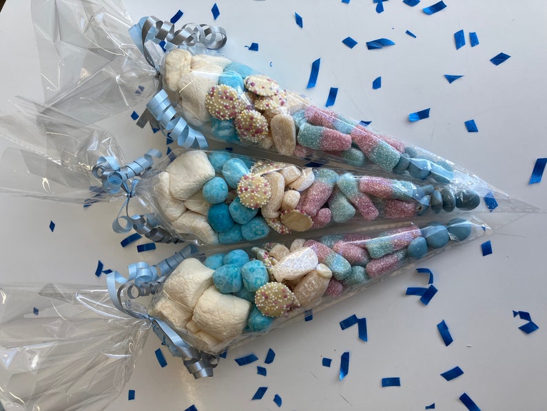 Blue Sweet Cones Blue Party Cones Blue Sweet Favours Blue - Etsy