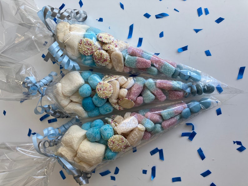 Blue Sweet Cones Blue Party Cones Blue Sweet Favours Blue - Etsy