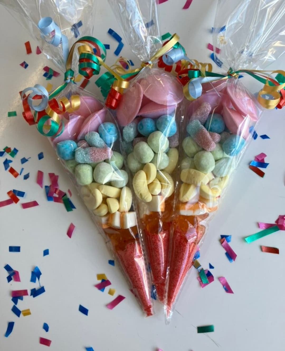 Rainbow Sweet Cones, Party Cones, Party Favours, Rainbow Party, Party ...