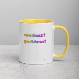 MODEST GODDESS Mug With Pop of Color Inside - Etsy