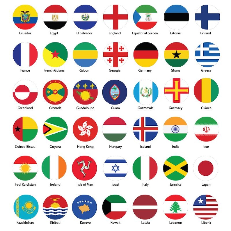 Handmade 1.2” Round Country Flag Magnet – Customizable World Flags ...