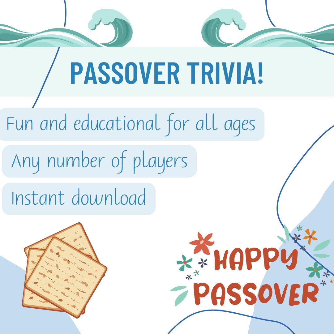 Trivia for Passover / Family Game Night/digital Fun & Educational ...