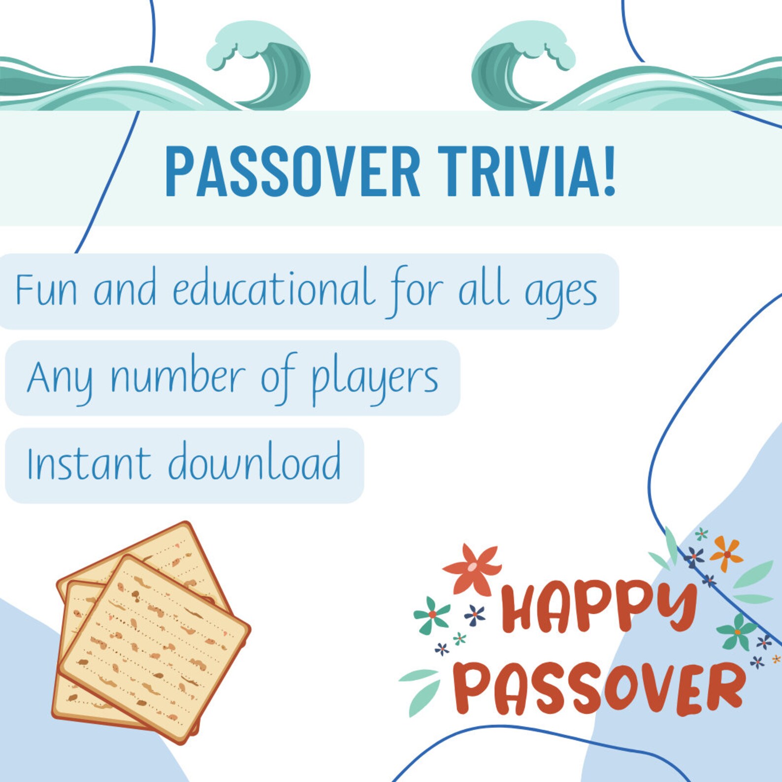 Trivia for Passover / Family Game Night/digital Fun & Educational ...