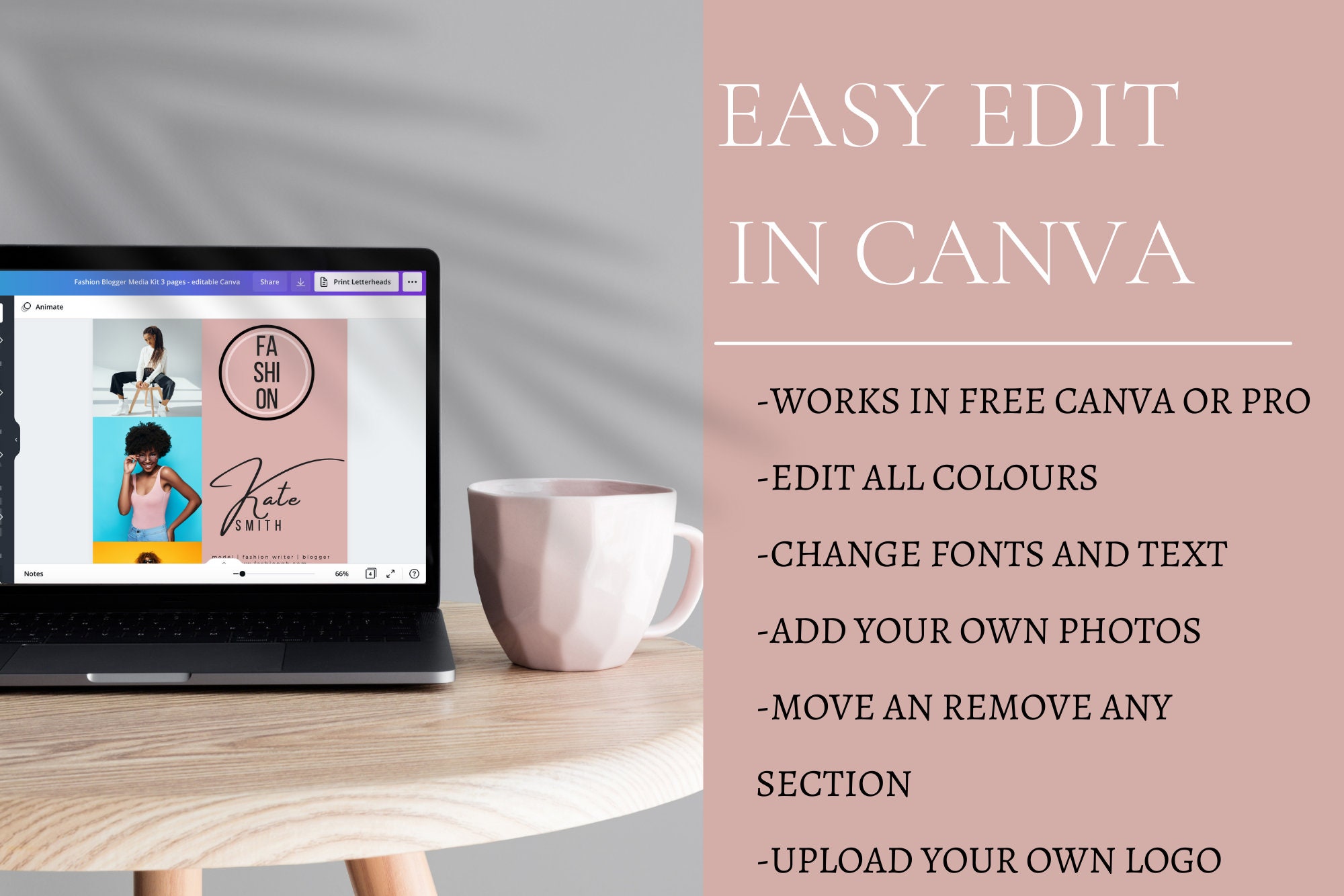 KATE - Media Kit Canva Template, Influencer Media Kit, Press Kit, Pitch ...