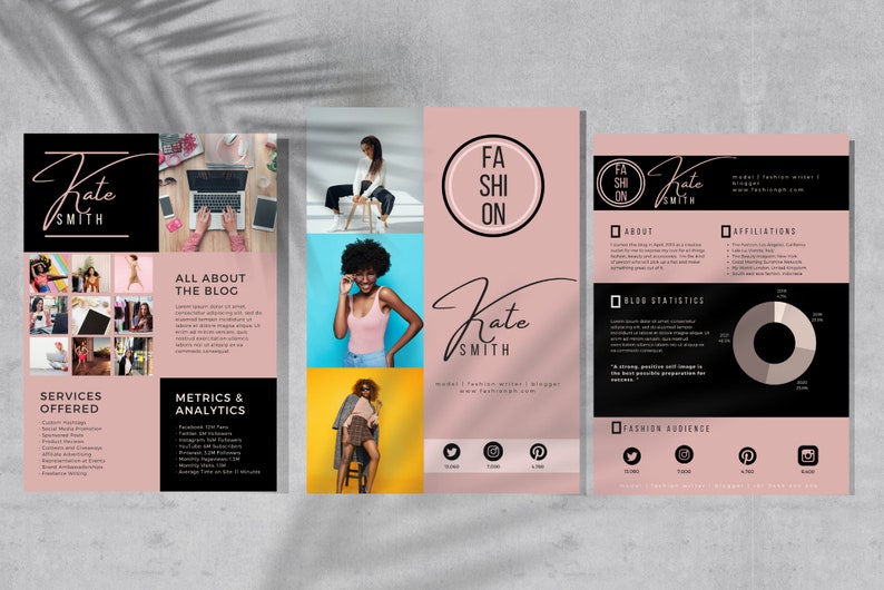 KATE - Media Kit Canva Template, Influencer Media Kit, Press Kit, Pitch ...