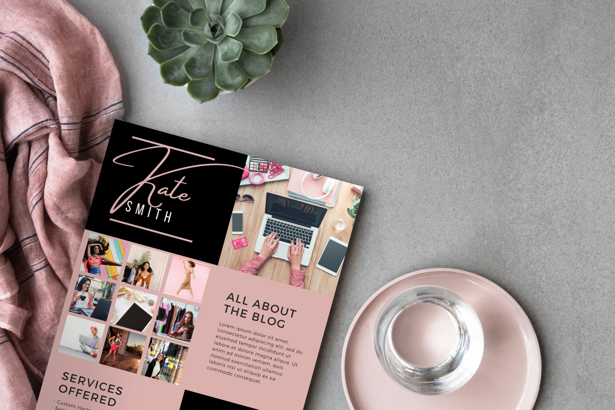 KATE - Media Kit Canva Template, Influencer Media Kit, Press Kit, Pitch ...