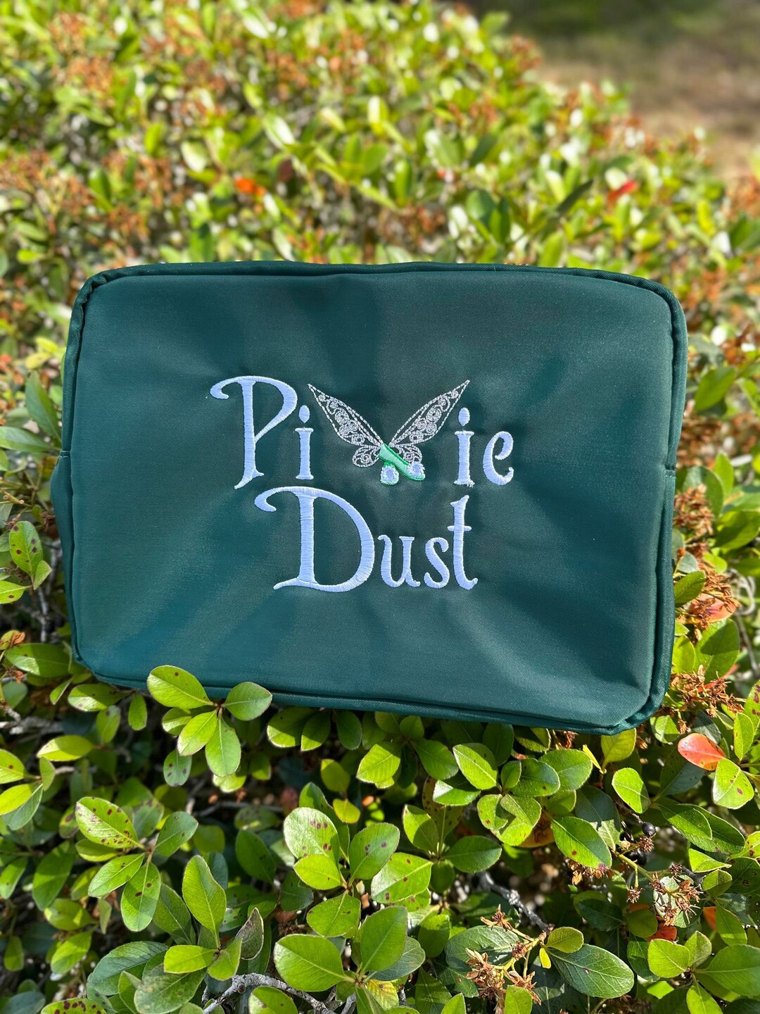 Disney Inspired Pixie Dust Tinkerbell Embroidered Xl Dark Green Nylon 7188