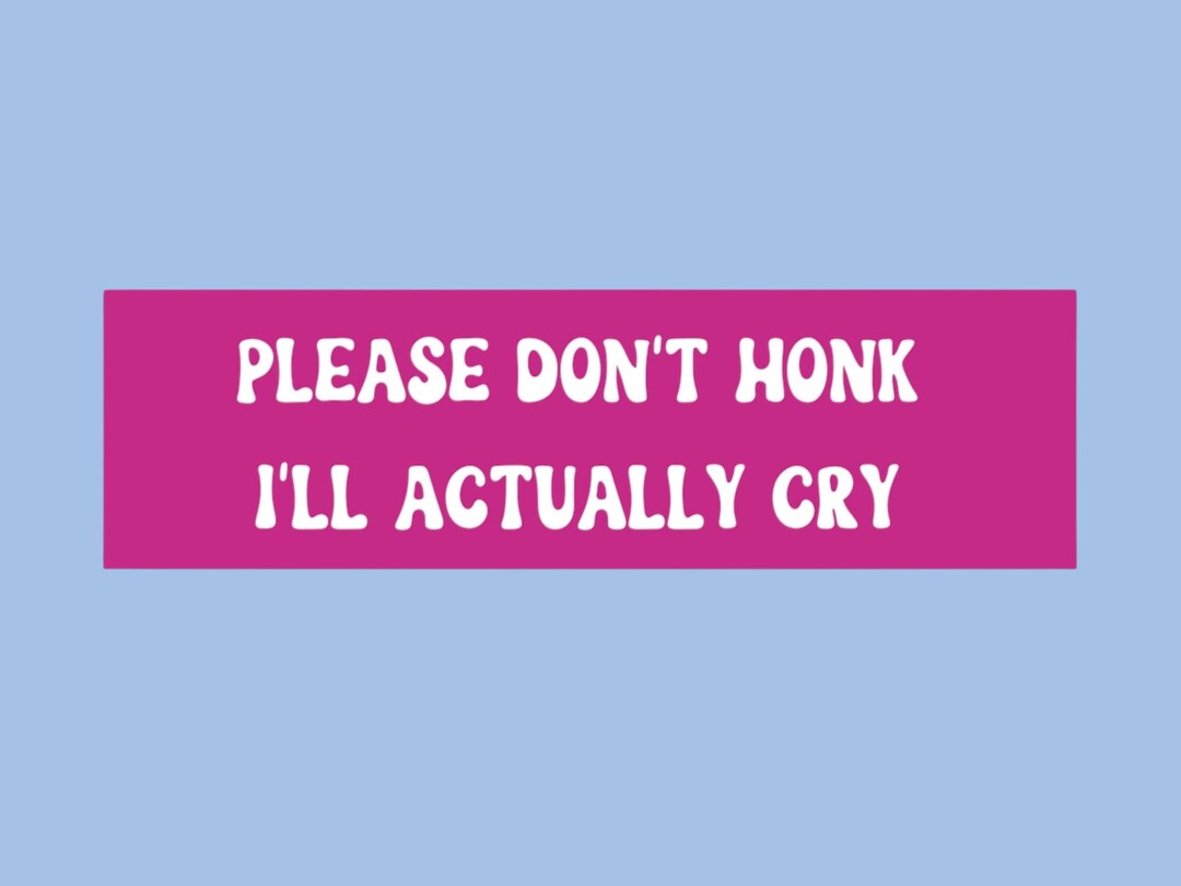 Please Don't Honk I'll Actually Cry Funny Bumper Stickers, Gift for ...