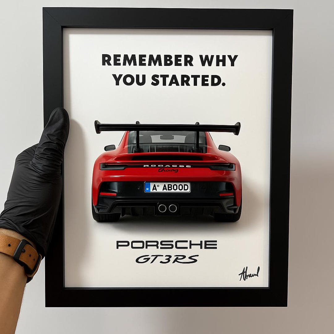 Custom Porsche GT3RS Car Replica Frame | Personalized Automotive Wall ...