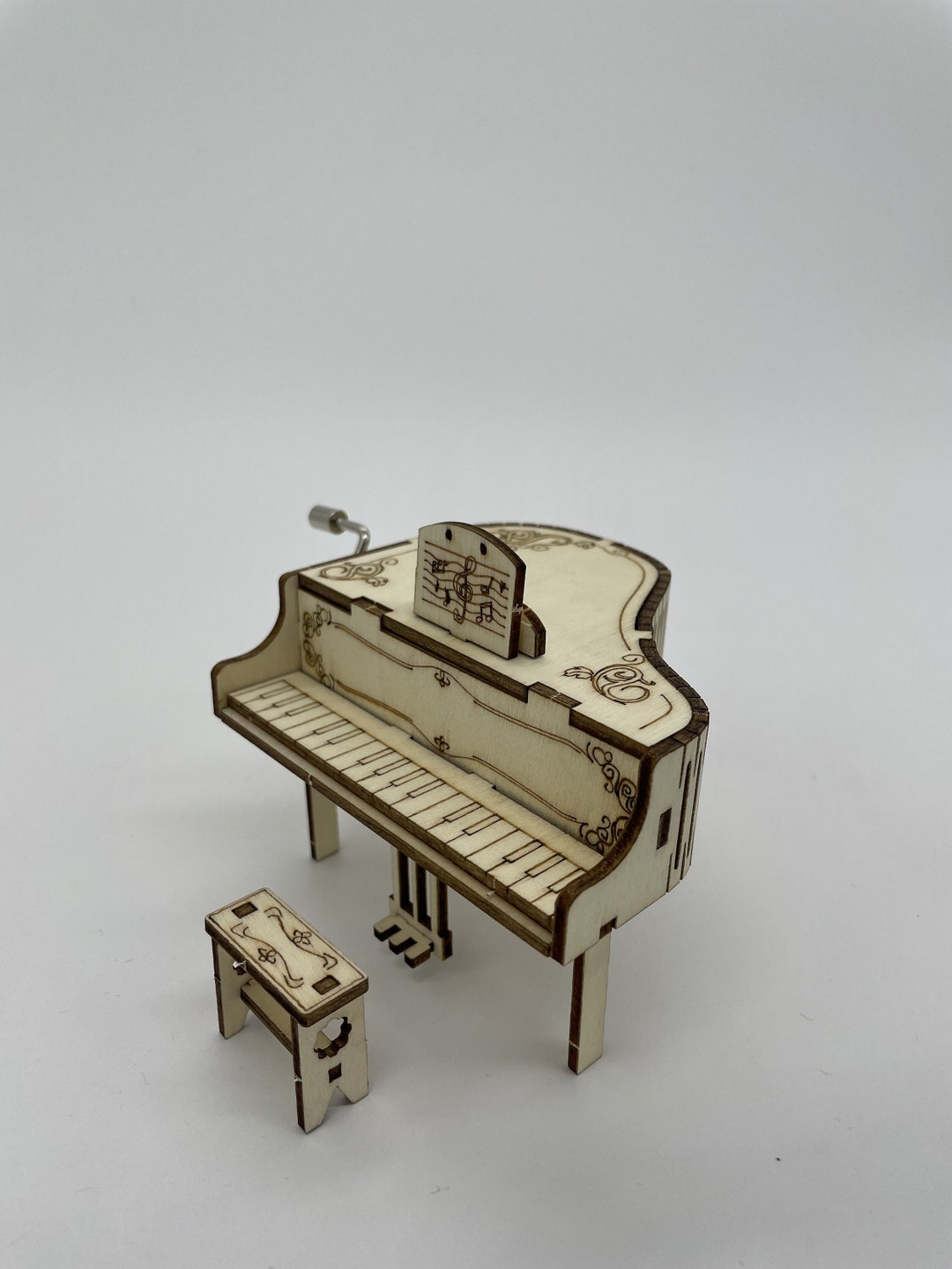 Wooden Piano DIY Mechanical Piano Wood Music Box Assemble It & Paint It ...