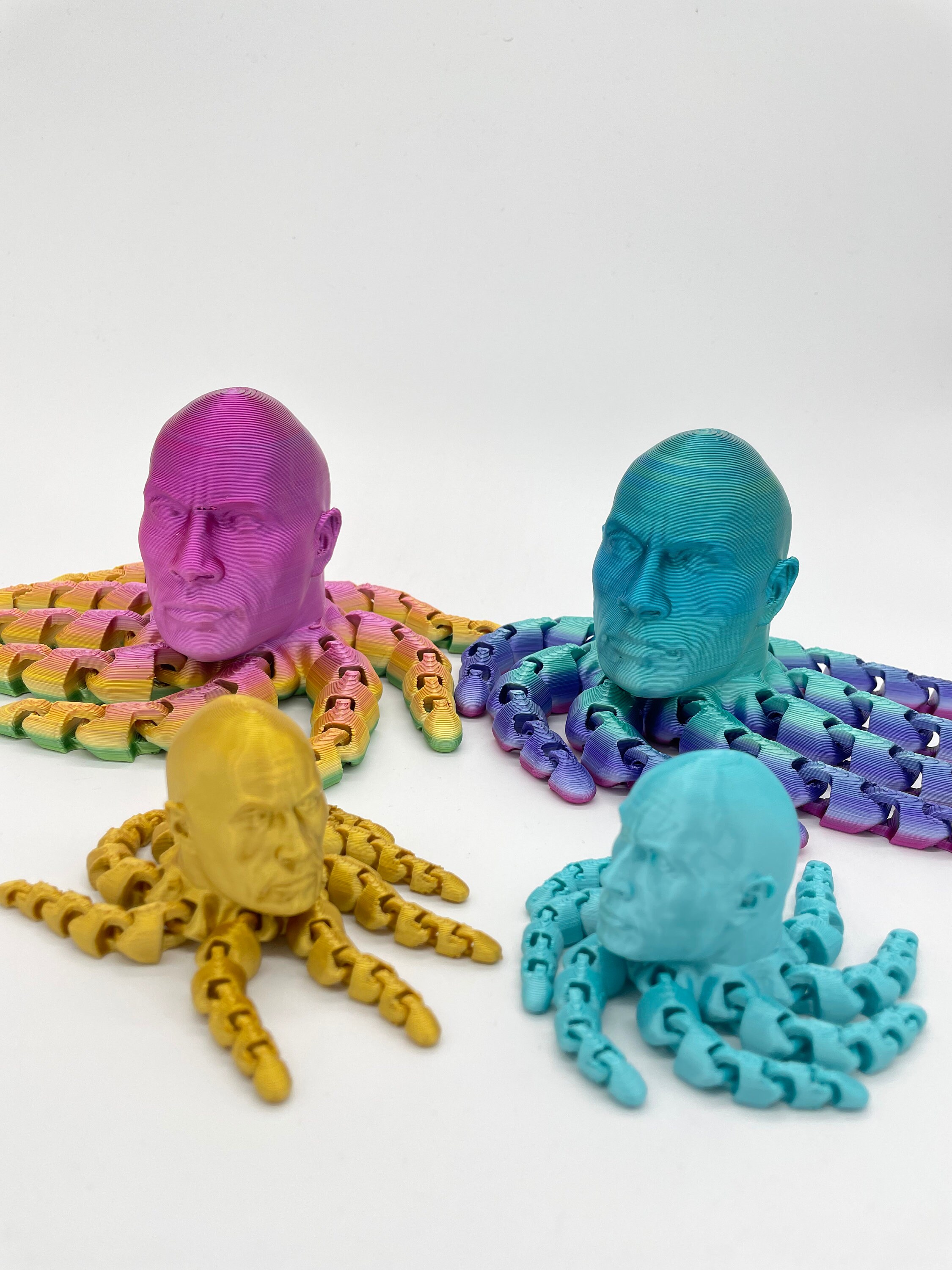 Therocktopus Dwayne Johnson Fidget Toy 3D Printed the Rock - Etsy