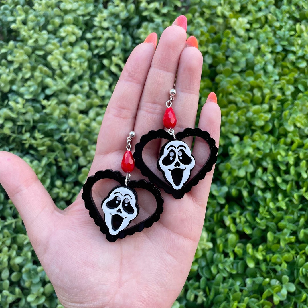 Scream Ghost Face Acrylic Earrings, Spooky Halloween Classic Horror ...