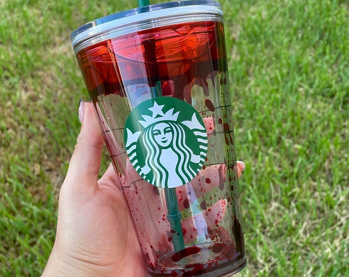 Blood Star Bucks Lava Lamp Snow Globe Tumbler - Spooky Halloween Season ...