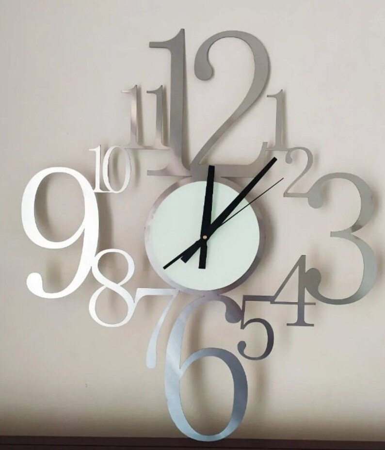 Metal Wall Clock With Numbers Large Wall Clock Metal Wall | Etsy