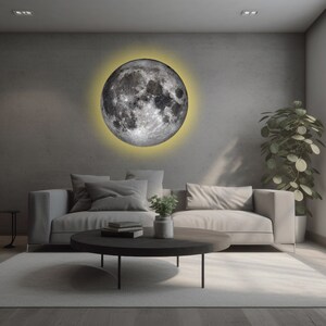 Moon Led Sign Wall Art Deco Moon Led Wall Decor Moon Light Moon Led ...