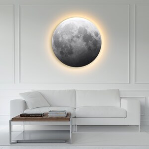 Moon Led Sign Wall Art Deco Moon Led Wall Decor Moon Light Moon Led ...