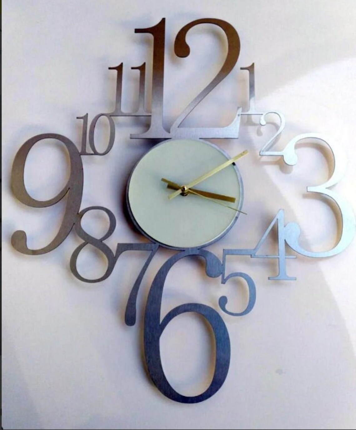 Metal Wall Clock With Numbers Large Wall Clock Metal Wall | Etsy