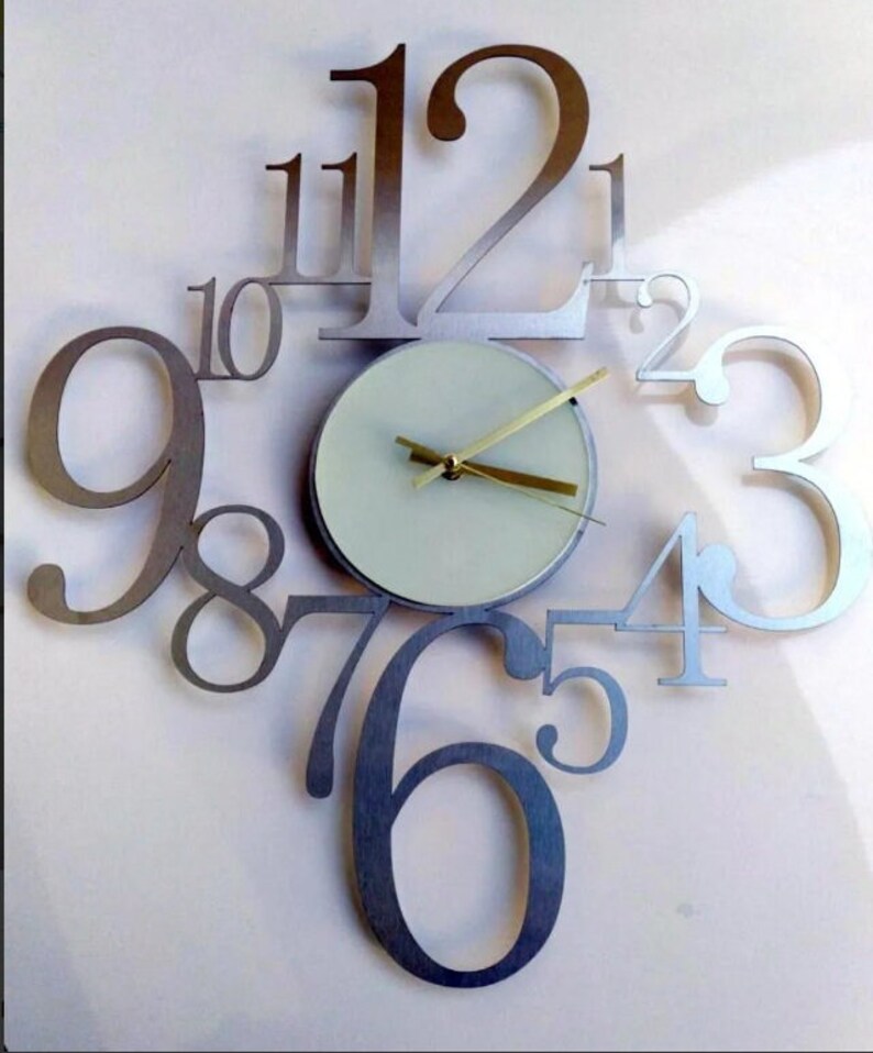 Metal Wall Clock With Numbers Large Wall Clock Metal Wall | Etsy