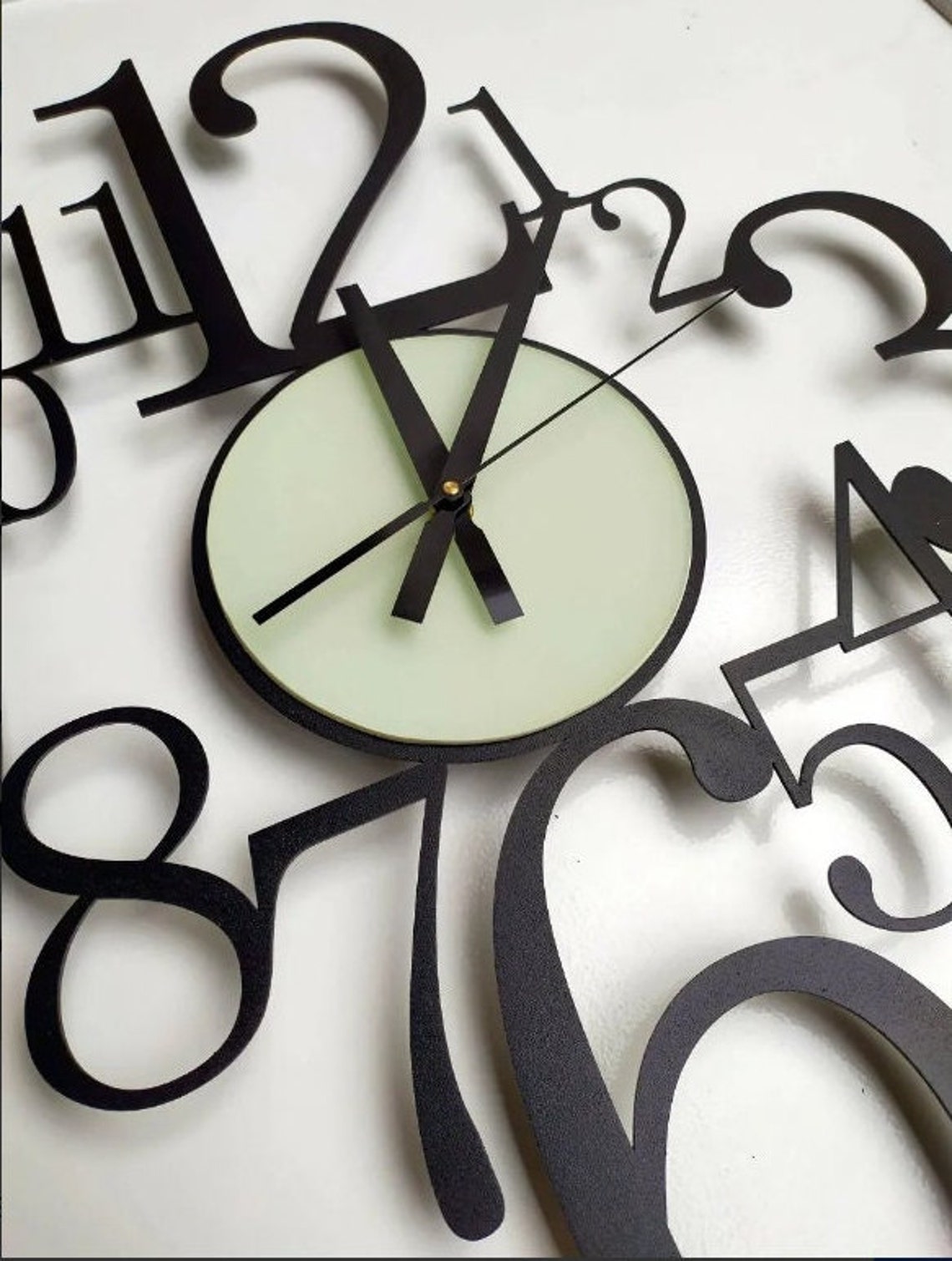 Metal Wall Clock With Numbers Large Wall Clock Metal Wall | Etsy