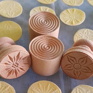 4 Corzetti Fresh Pasta Molds Italian Pasta Set 4 Designs 4 Stamps Wood ...