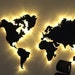 LED WORLD MAP / Wood World Map / Modern Home Decor / Led Wall Art ...