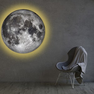Moon Led Sign Wall Art Deco Moon Led Wall Decor Moon Light Moon Led ...