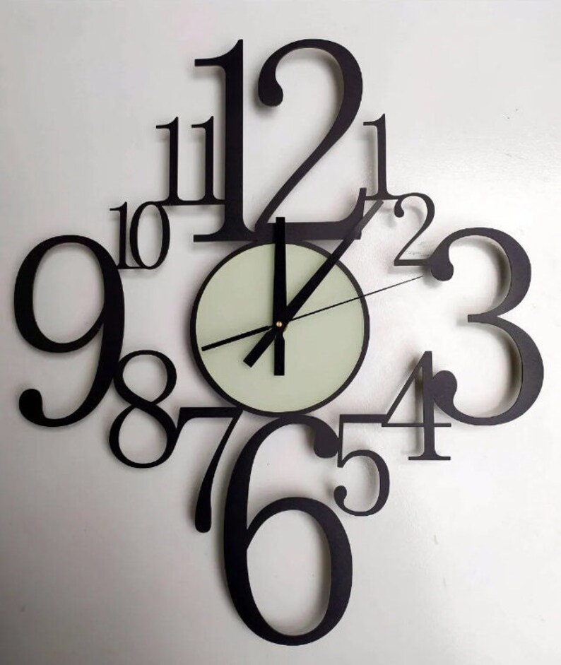 Metal Wall Clock With Numbers Large Wall Clock Metal Wall | Etsy