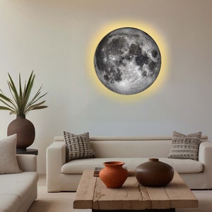 Moon Led Sign Wall Art Deco Moon Led Wall Decor Moon Light Moon Led ...