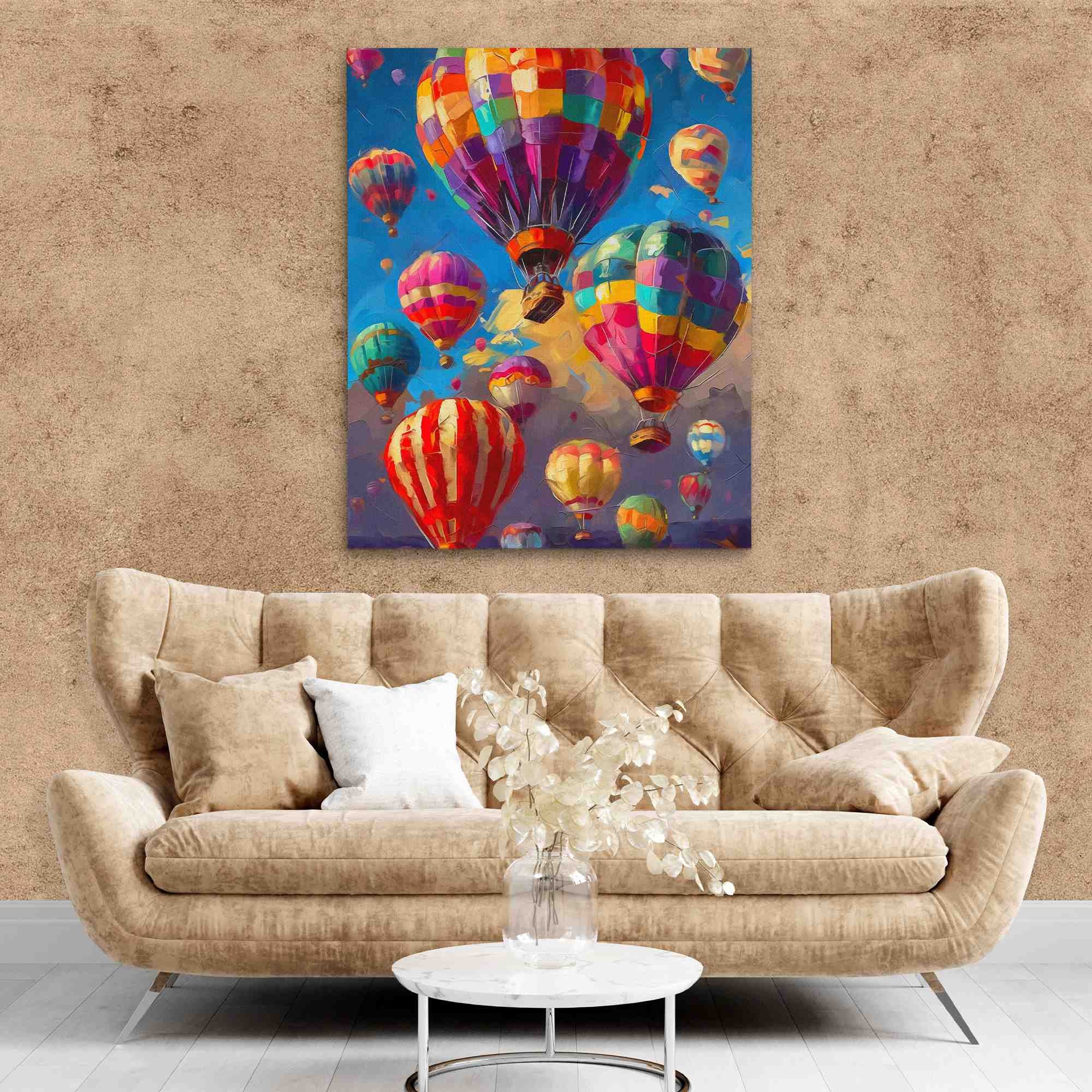 Balloon Filled Sky - Hot Air Balloon Adventure Canvas Art for Vibrant ...