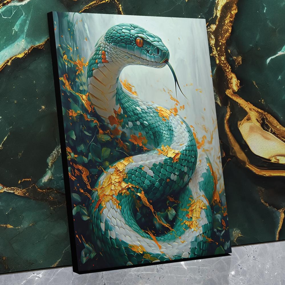 Enchanting jade Serpent Painting Symbol of Renewal & Transformation ...