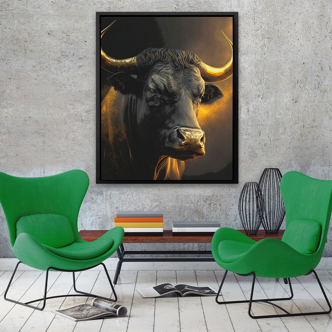 The Italian Bull Black and Gold Wall Art for Wall Street Traders - Etsy