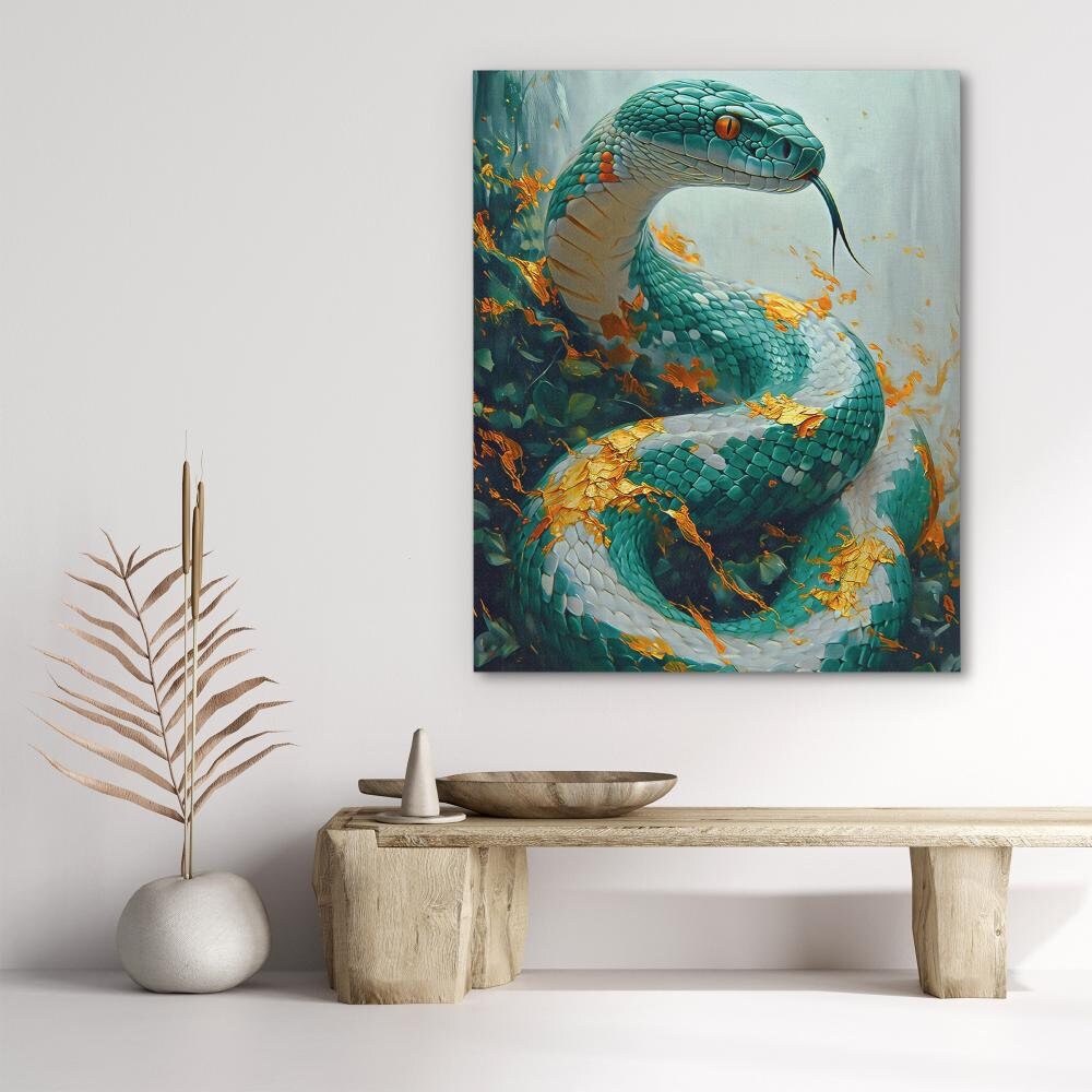 Enchanting jade Serpent Painting Symbol of Renewal & Transformation ...