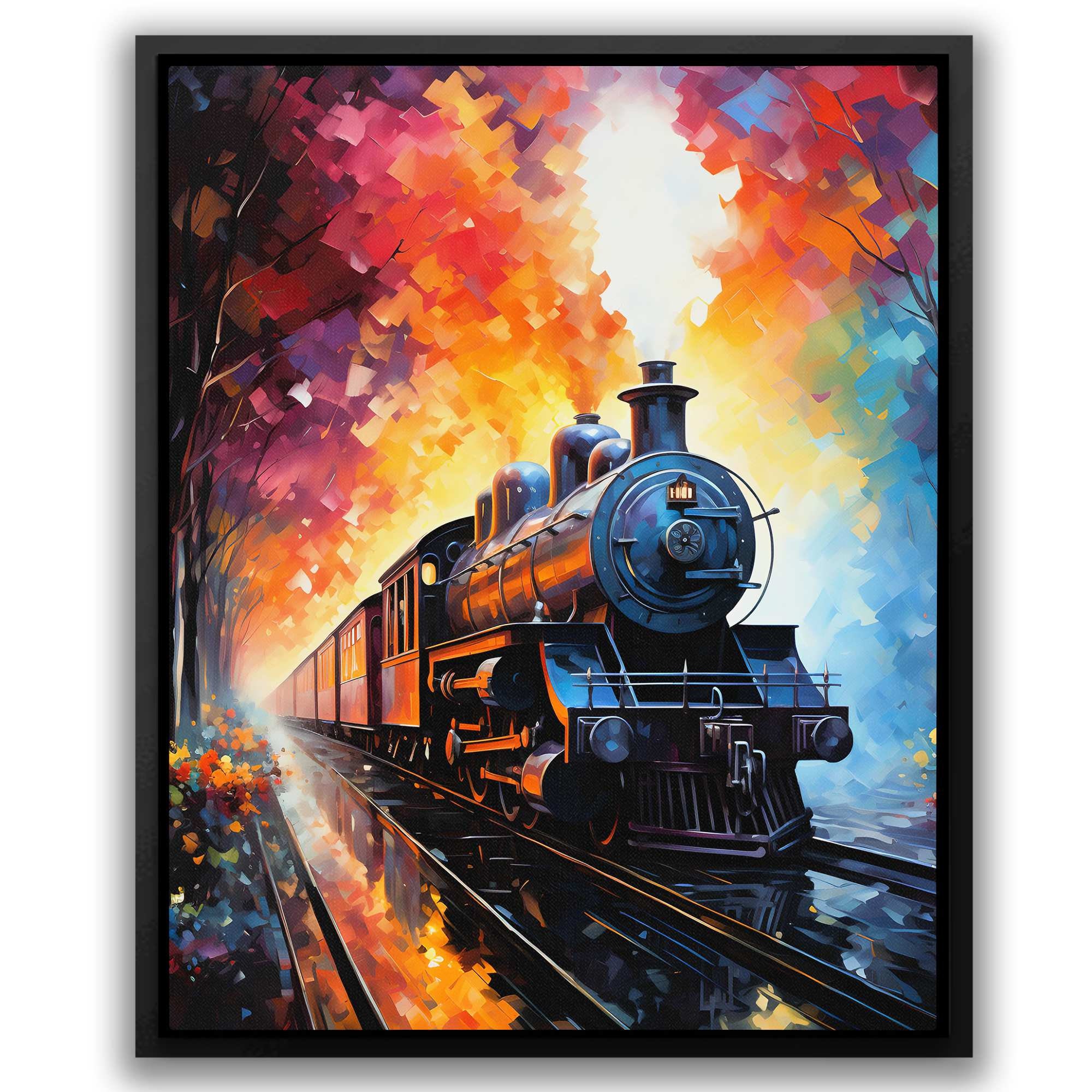 Colorful Locomotion Large Wall Art, Canvas Art Print, Vibrant Train ...
