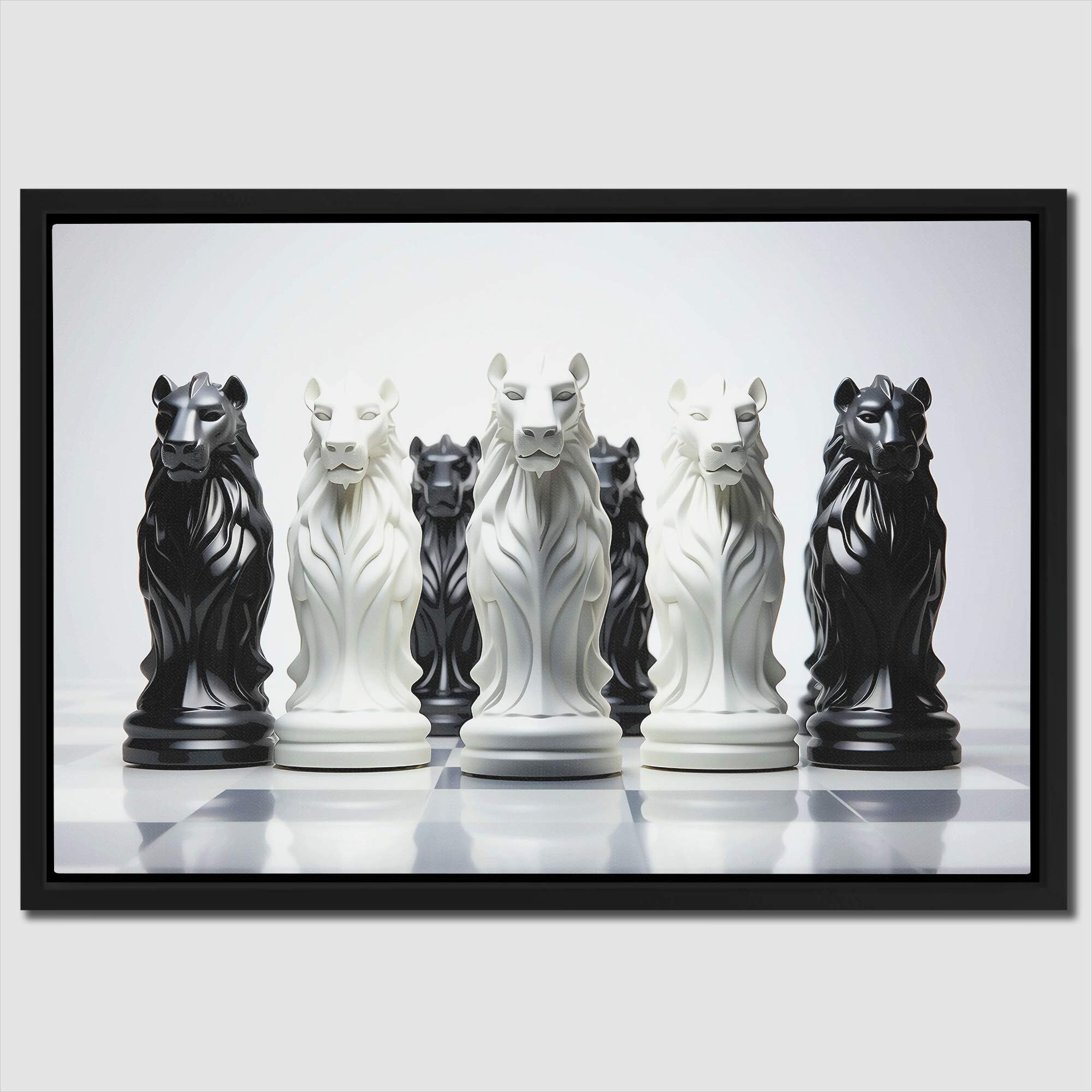 Chess Pride Set Monochrome Lion Chess Pieces Modern Game Decor - Etsy