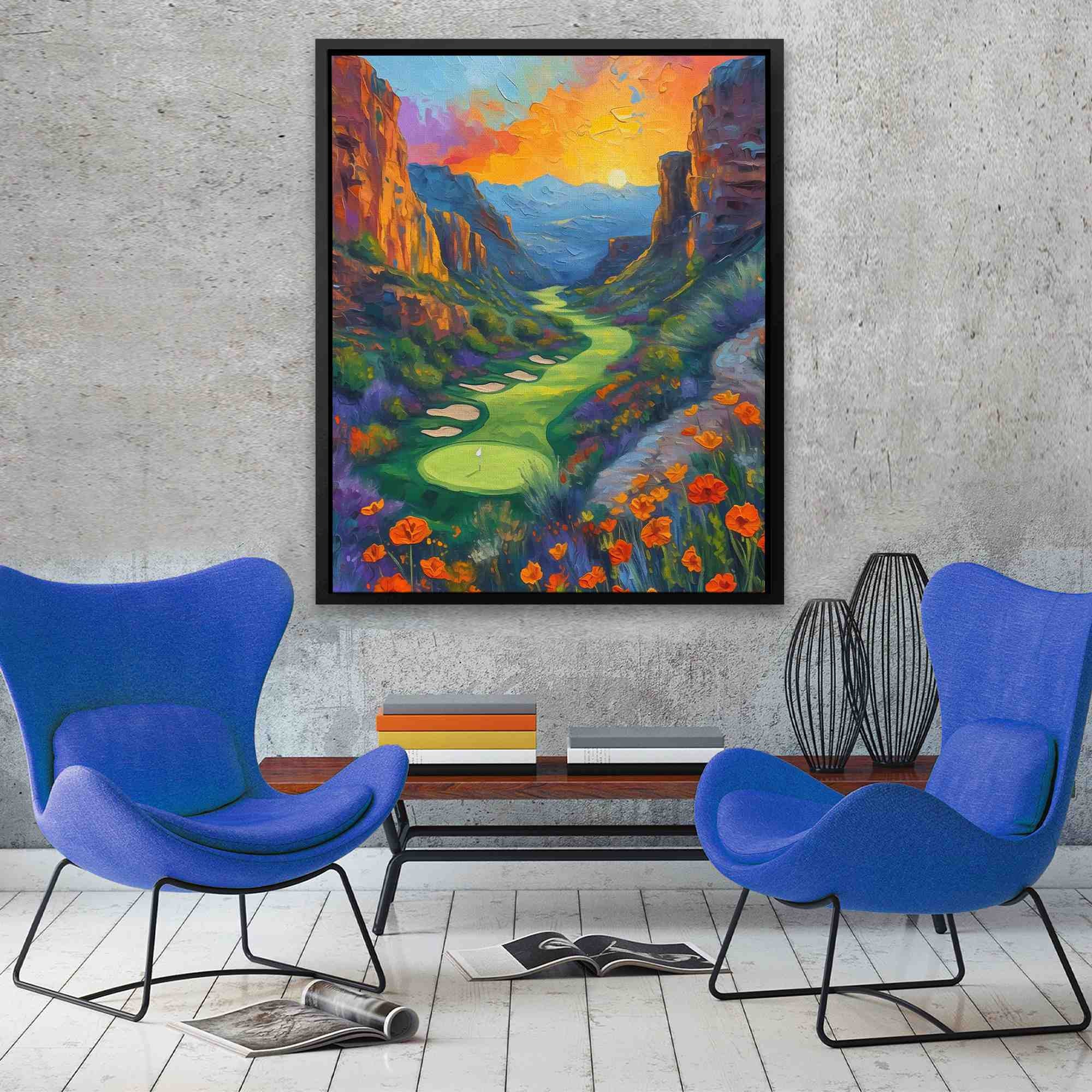 Desert Golf Course Canvas Print – Sunset Fairway Landscape Wall Art - Etsy