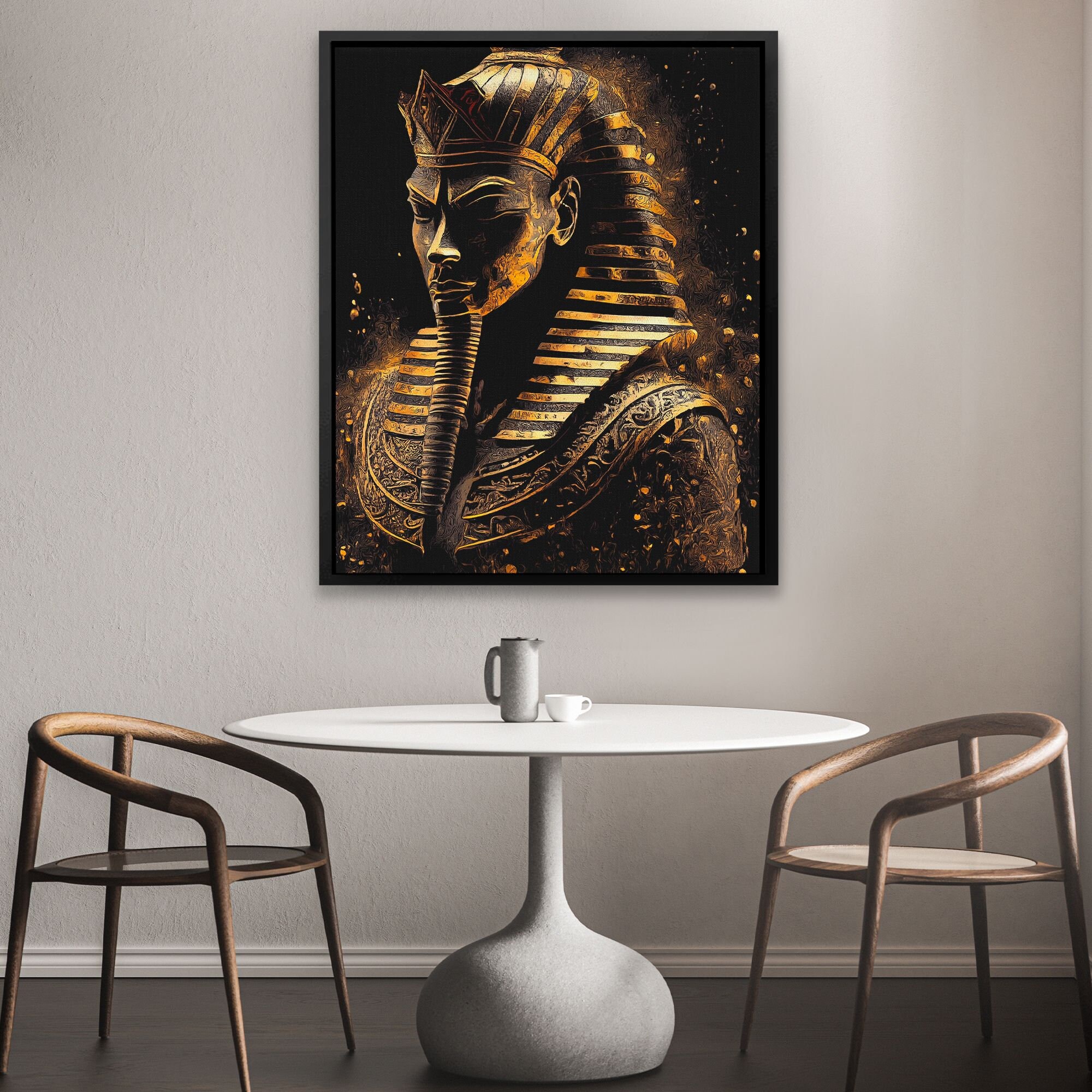 Mighty Pharaoh Black and Gold Egyptian Wall Art Print on Canvas - Etsy