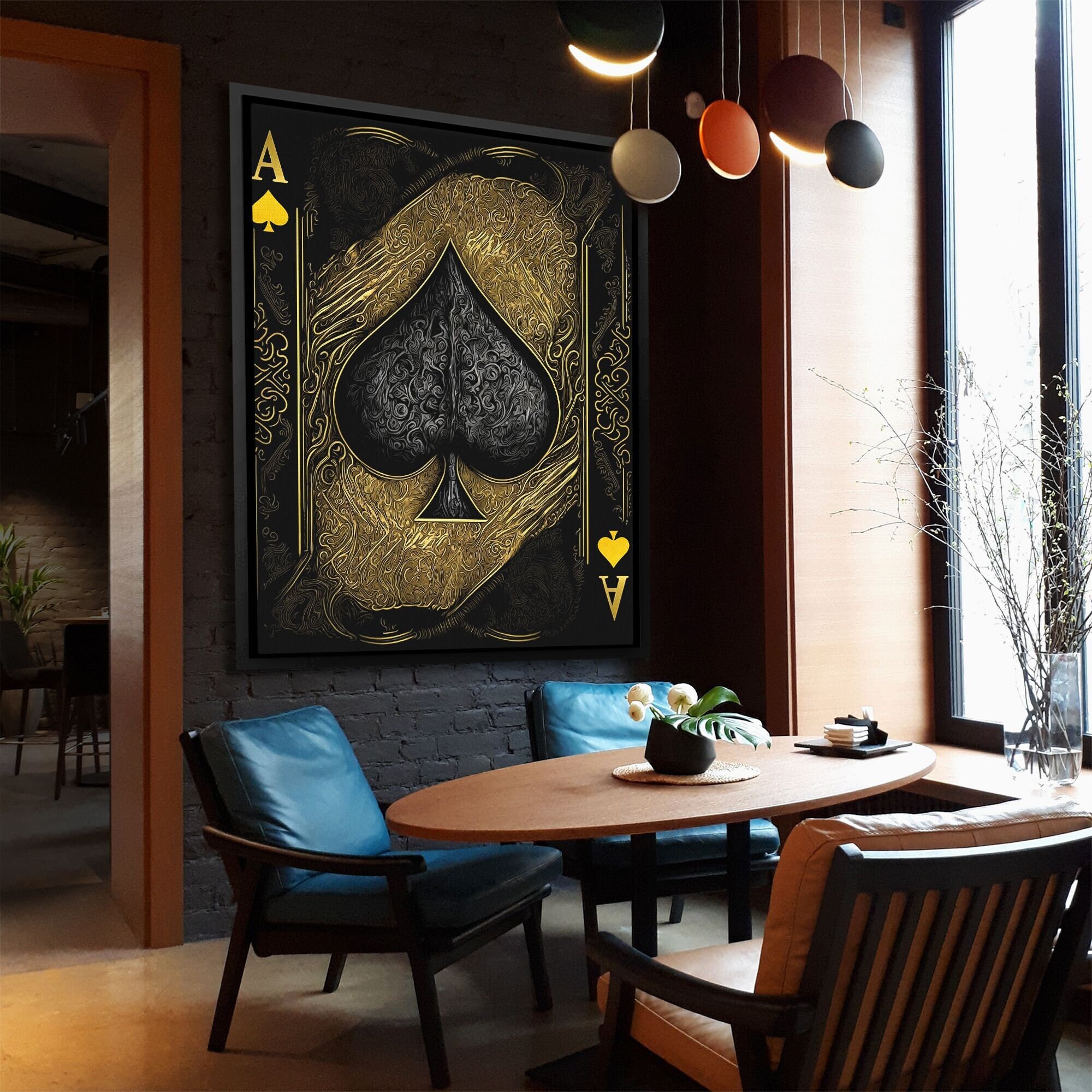 Gold Ace of Spades Canvas Print – Gaming Room Wall Art - Etsy