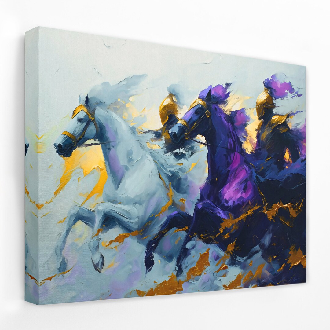 Purple Knights Charging Valor Equestrian Battle, Dynamic Medieval ...