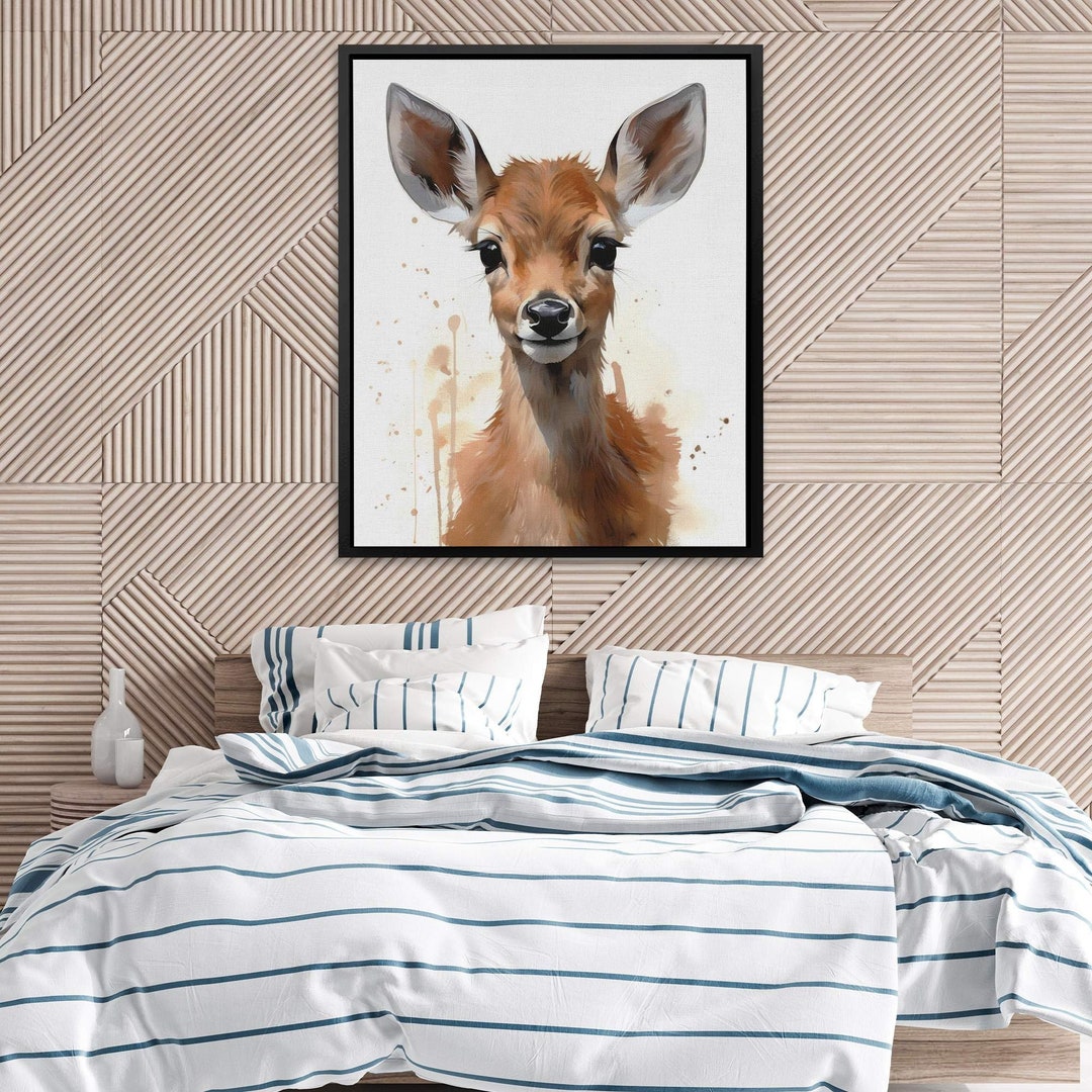 Young Deer Portrait Gentle Fawn Art Calming Animal Artwork - Etsy