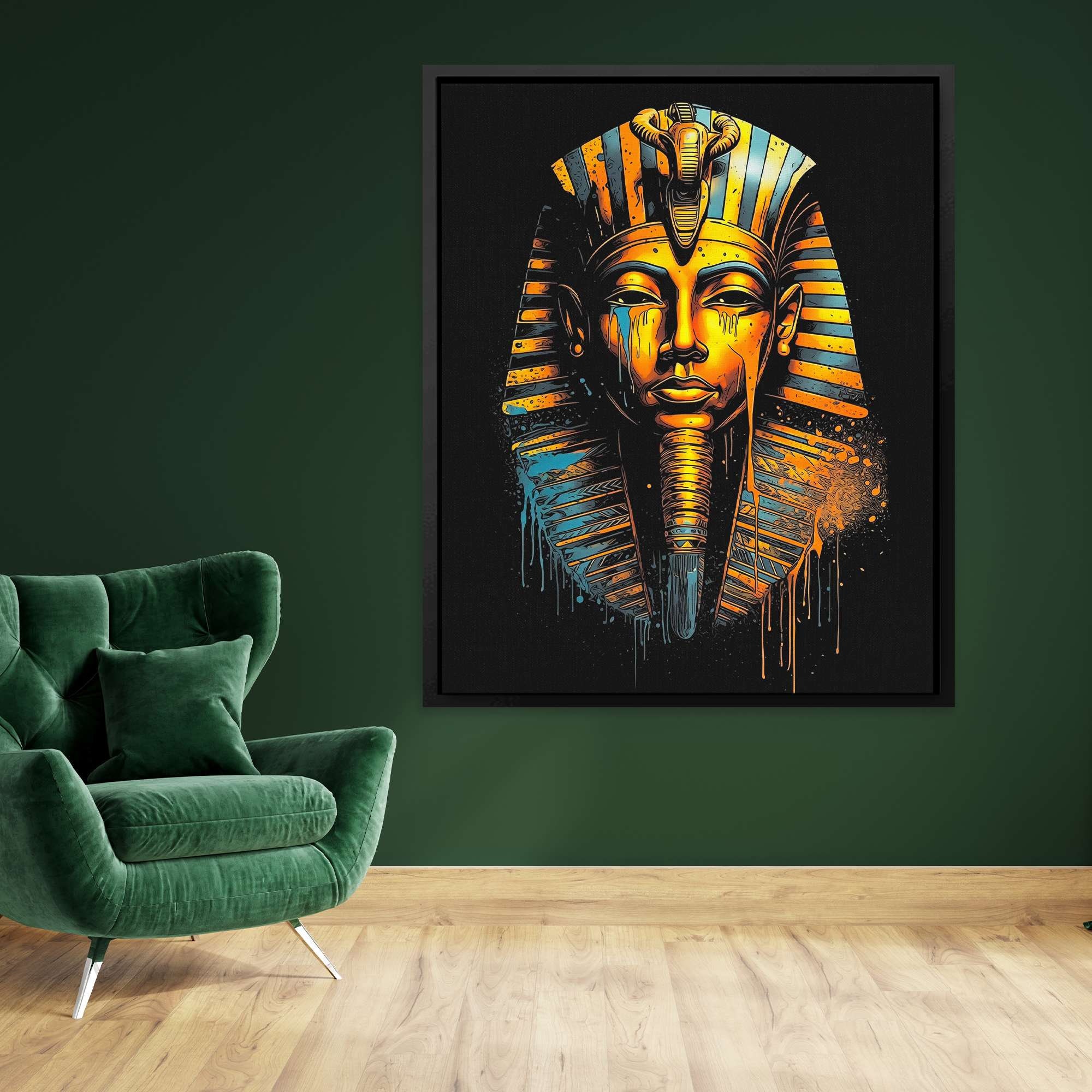 Pharaoh Canvas Print Black & Gold Egyptian Art Luxurious Pharaoh ...