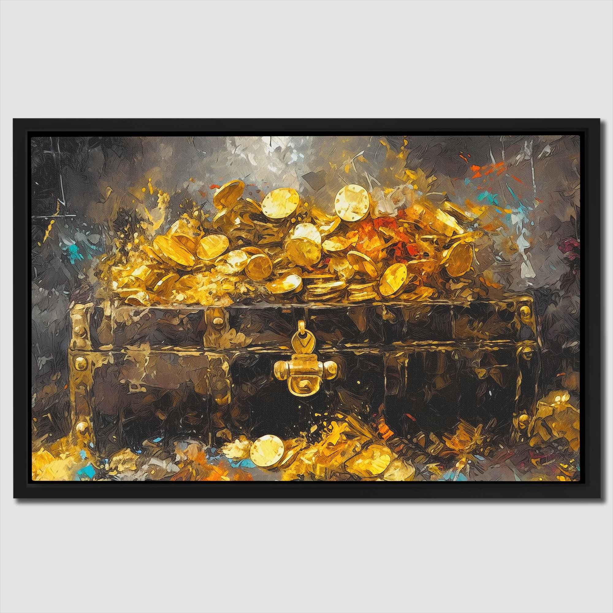 Pirate Treasure Chest Canvas Print | Gold Coin Painting - Etsy