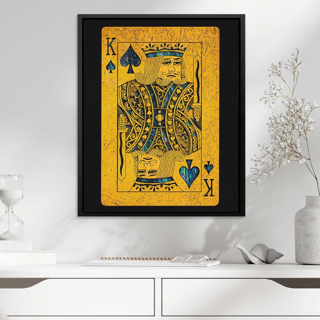 Regal Playing Card Wall Art - 'abalone King of Spades' Elegant Game ...