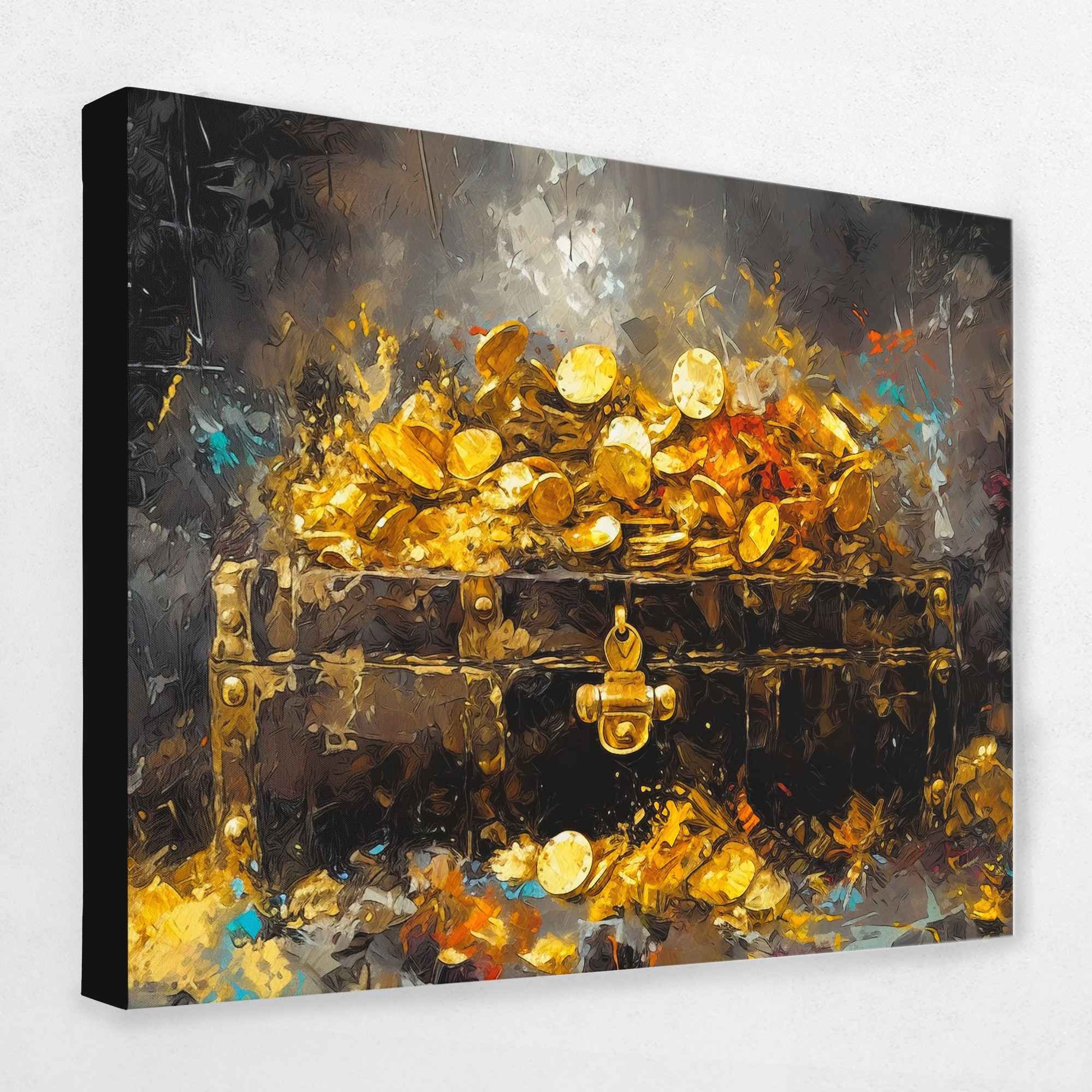 Pirate Treasure Chest Canvas Print | Gold Coin Painting - Etsy