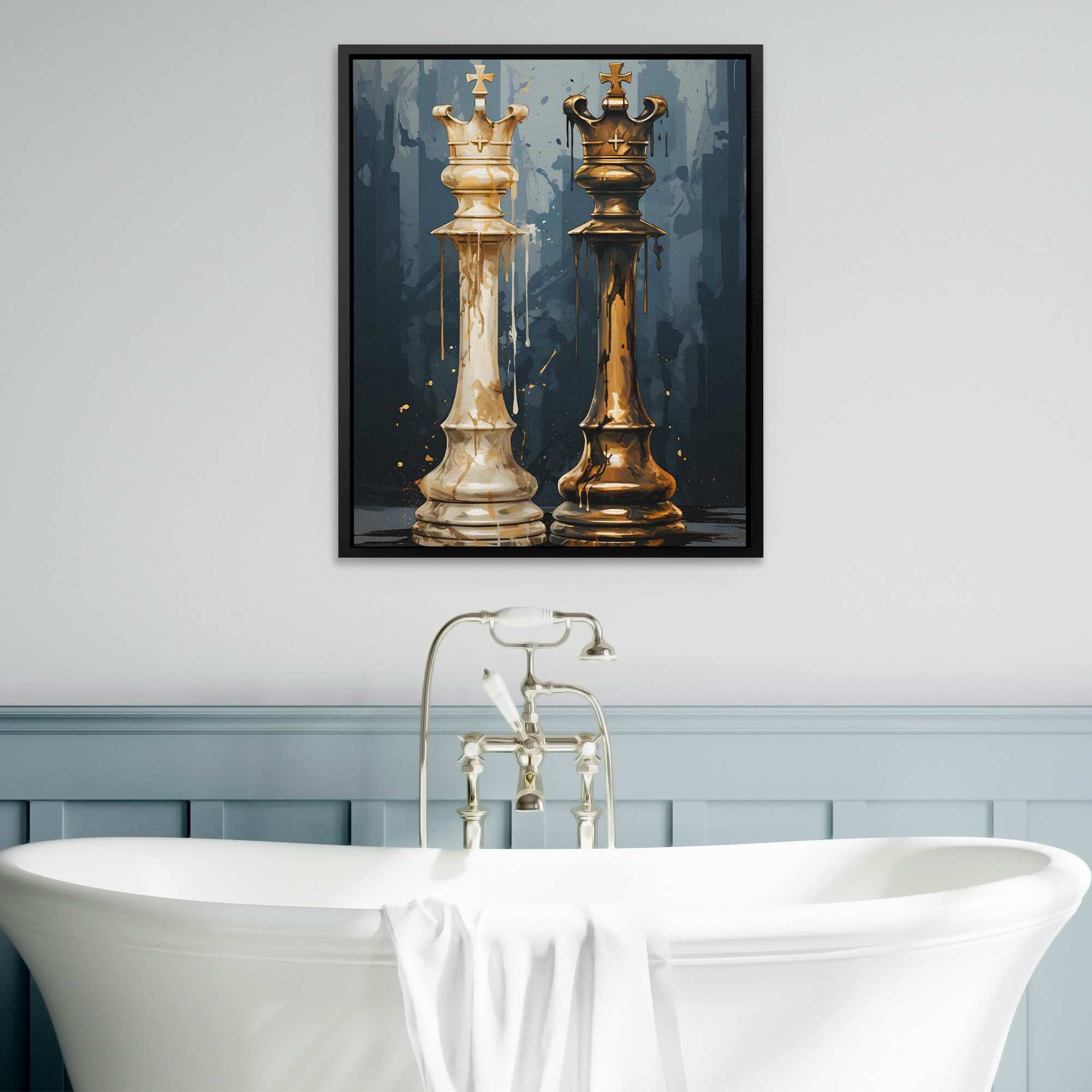 Extra Large Chess Wall Art Couples Gift, Gold Decor, Best Selling Chess ...