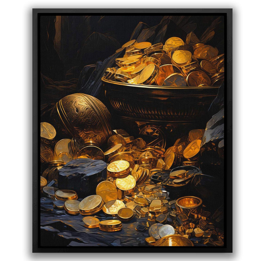 Gold Doubloons Art Print Pirate Treasure Canvas Adventure - Etsy