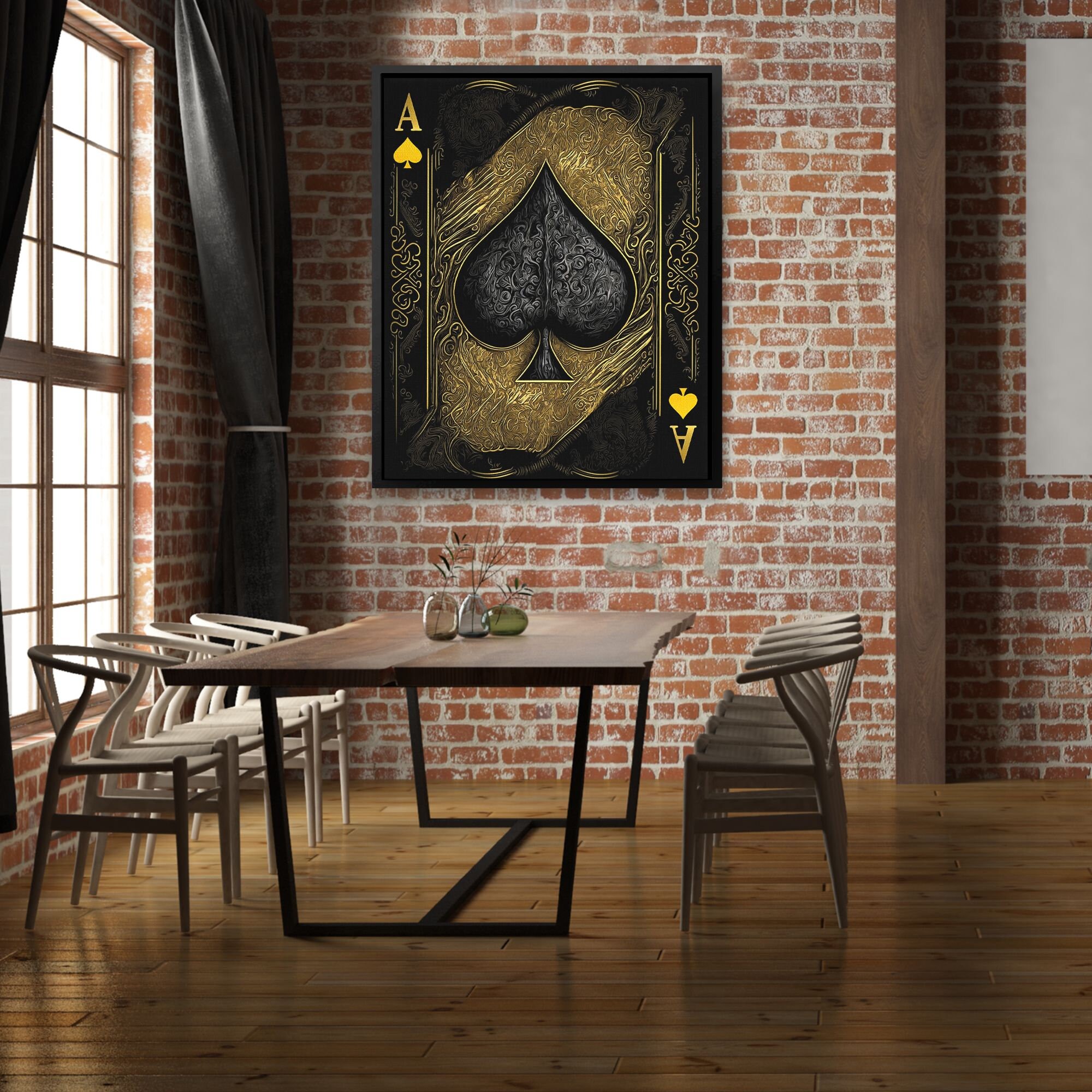 Gold Ace of Spades Canvas Print – Gaming Room Wall Art - Etsy