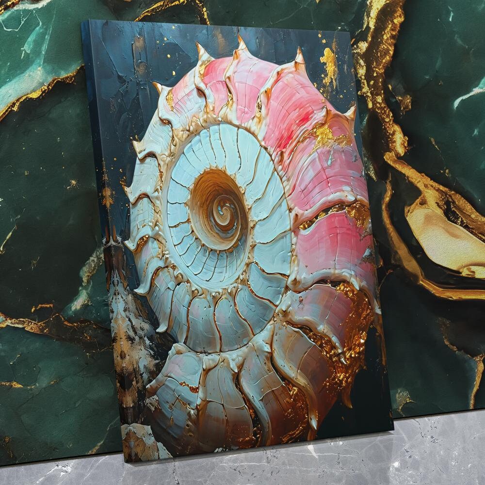 Golden Ratio Nautilus Shell Art Print - Fibonacci Spiral, Luxurious ...