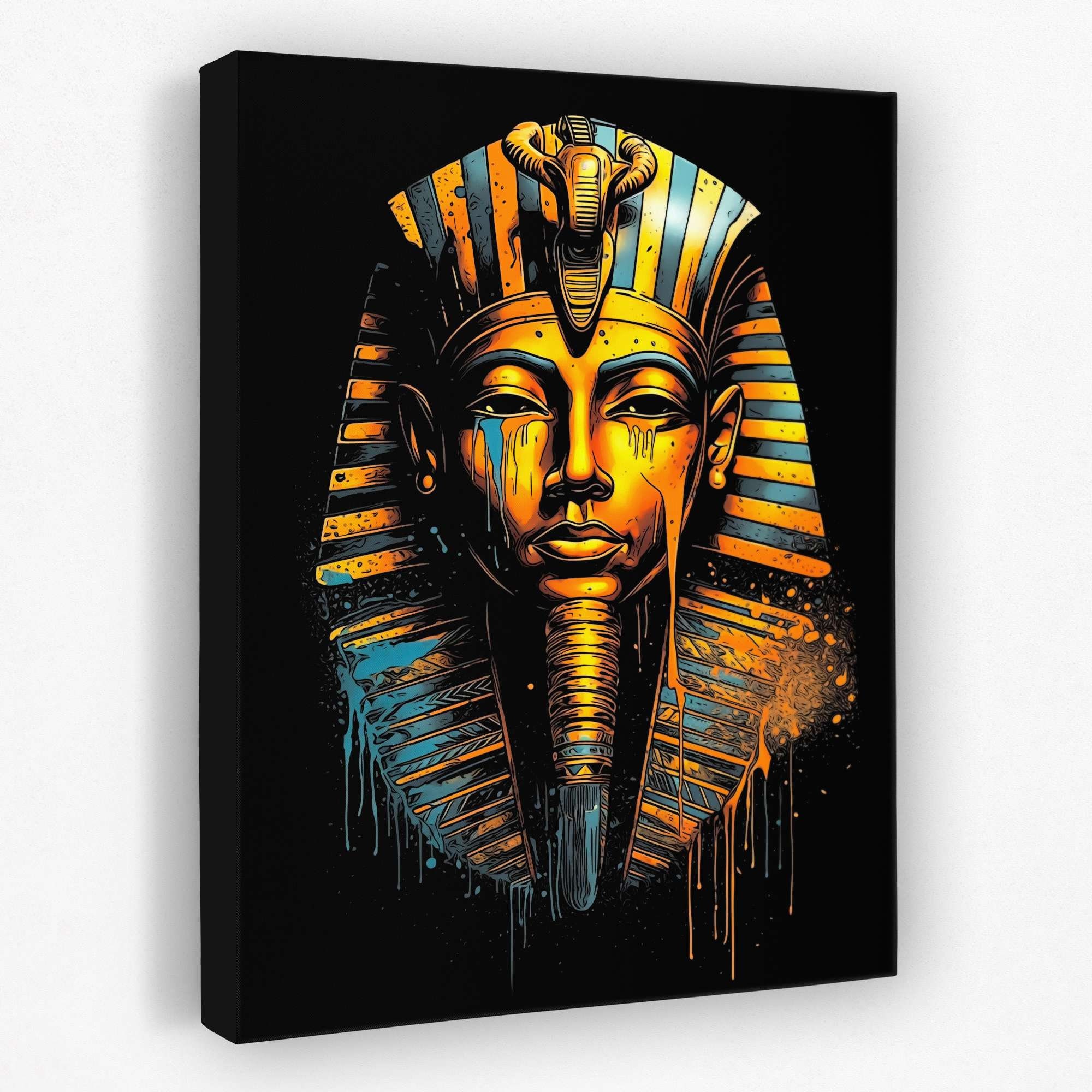 Pharaoh Canvas Print Black & Gold Egyptian Art Luxurious Pharaoh ...