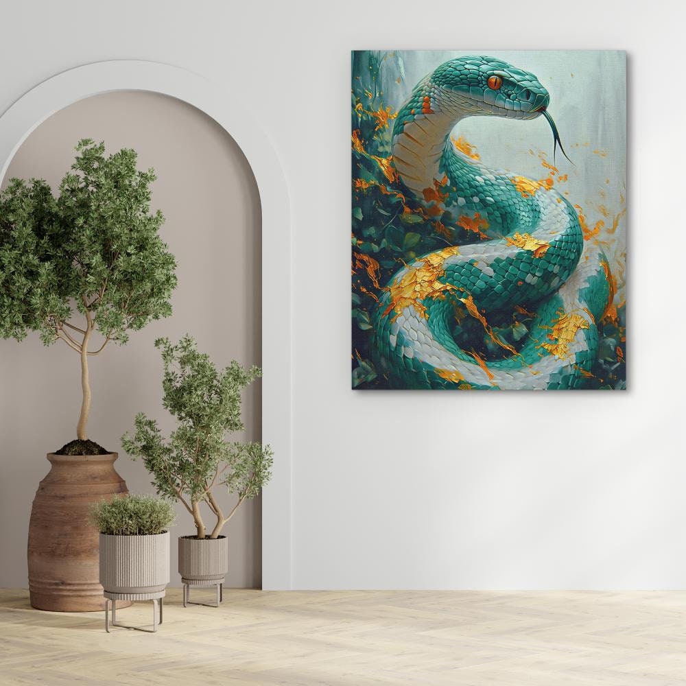 Enchanting jade Serpent Painting Symbol of Renewal & Transformation ...